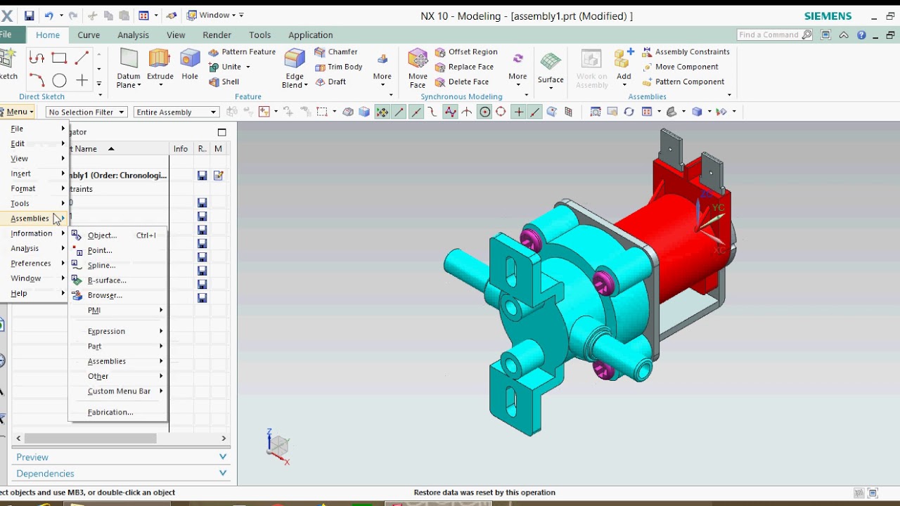 NX cad auto explosion assembly - YouTube