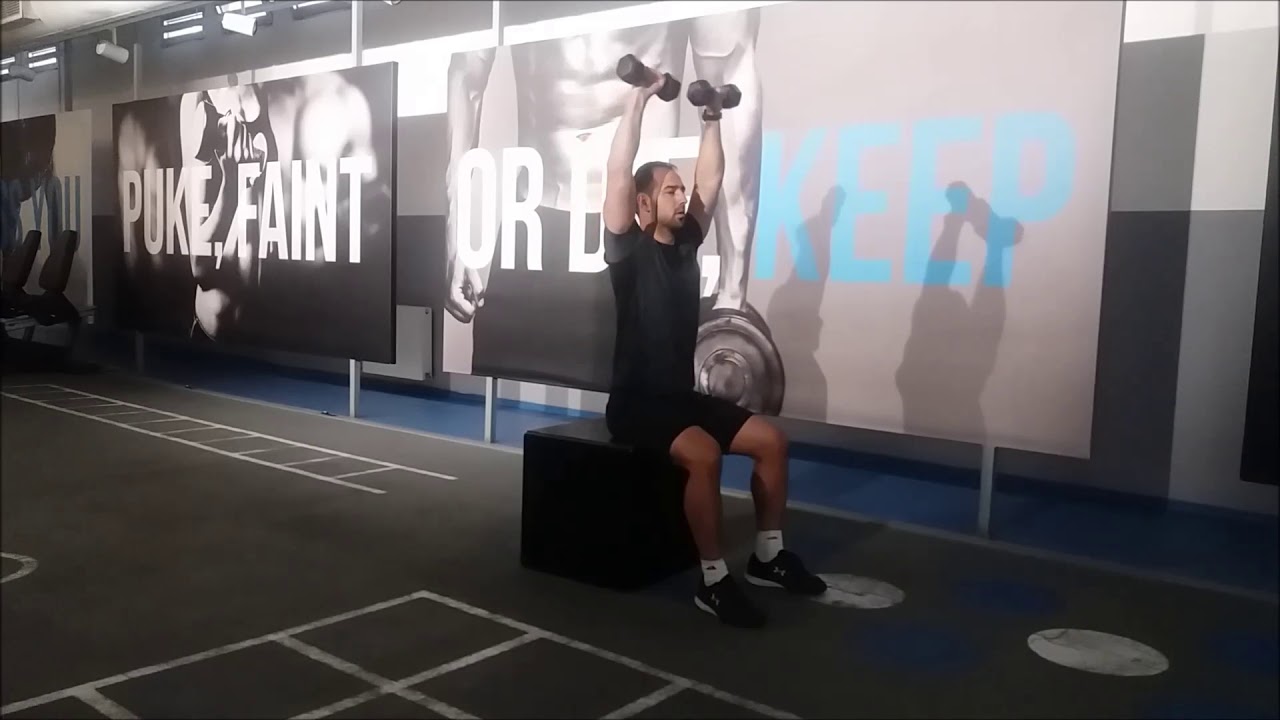 SEATED DUMBBELLS OVERHEAD FLY - YouTube