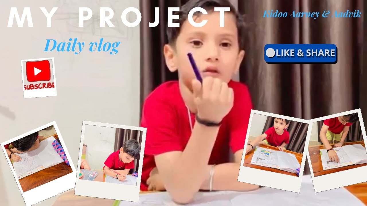 Daily Vlogs 🥰|| LKG School Project || Learn with Kidoo Aarney & Aadvik ...
