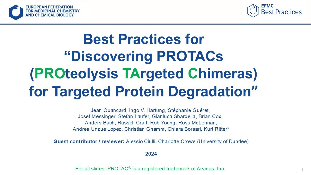 Best Practices for PROTACs - UPS, MoA and Design of PROTACs (Part 1A ...