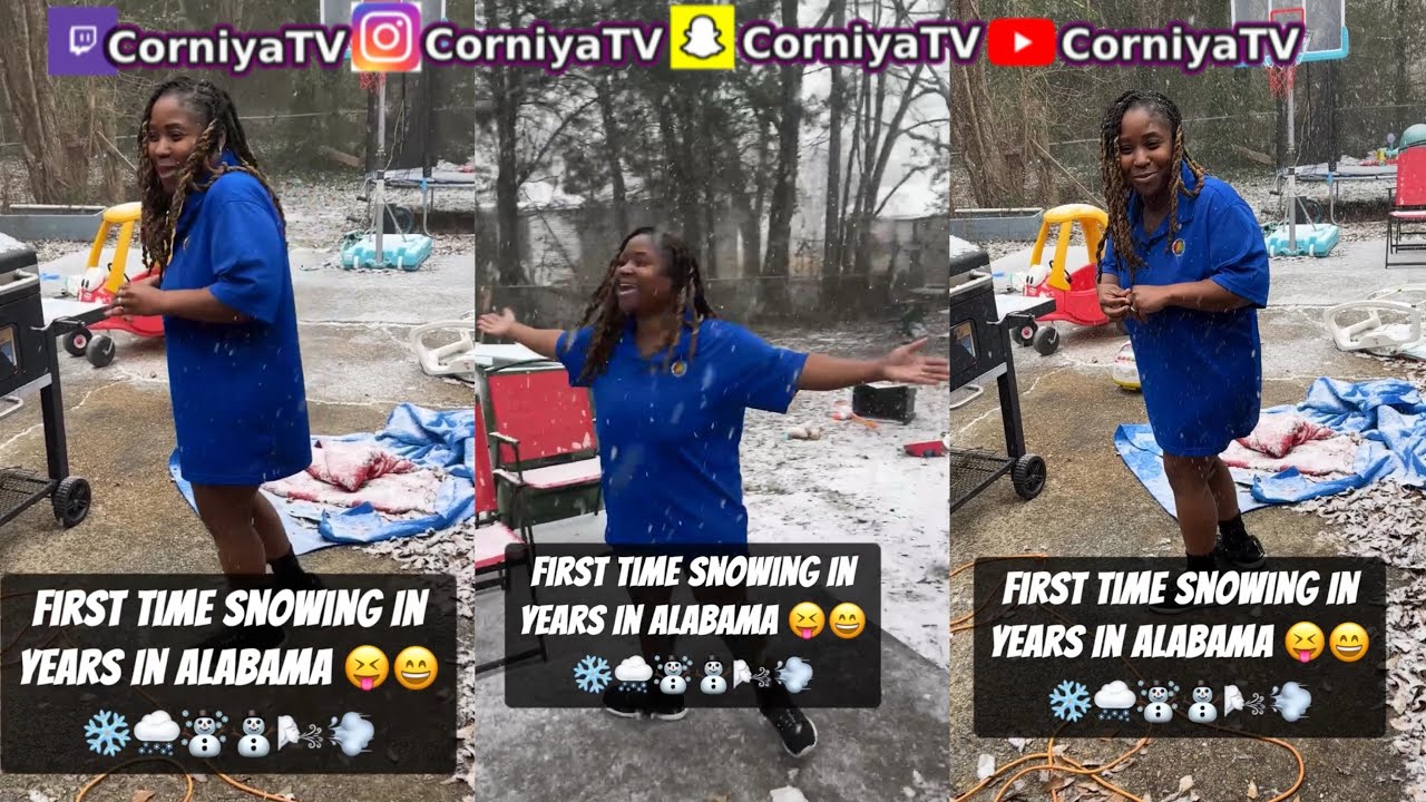 Huge Snow Storm For The First Time In 5 Years In Alabama ️☃️🌬️⛄️ - YouTube
