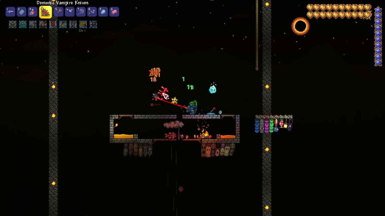 Terraria 1.4 Master Mode, Solar Eclipse (Vampire Knives) - YouTube
