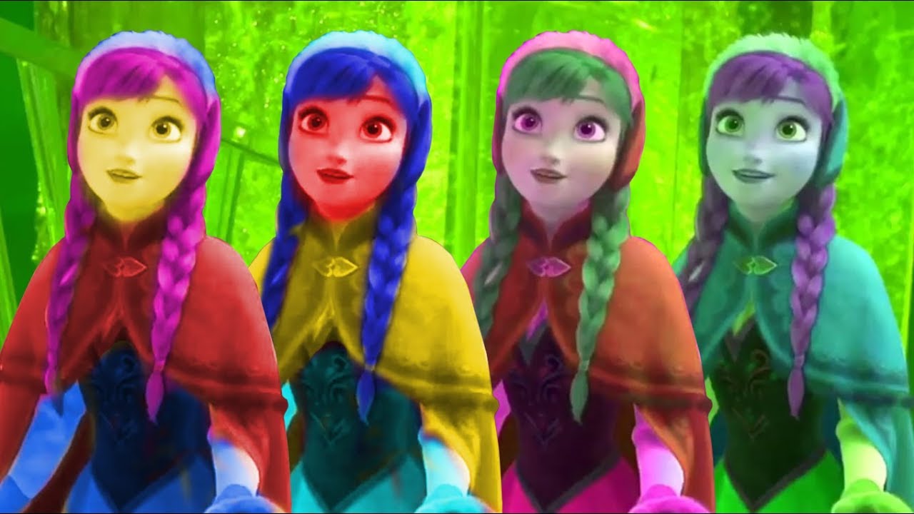 Learn Colors with Frozen Anna Elsa Kristoff Olaf Sven meet the Snow ...