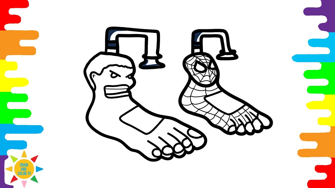 Hulk Foot Coloring Pages | Spider-Man Food Coloring Pags | Superheroes ...