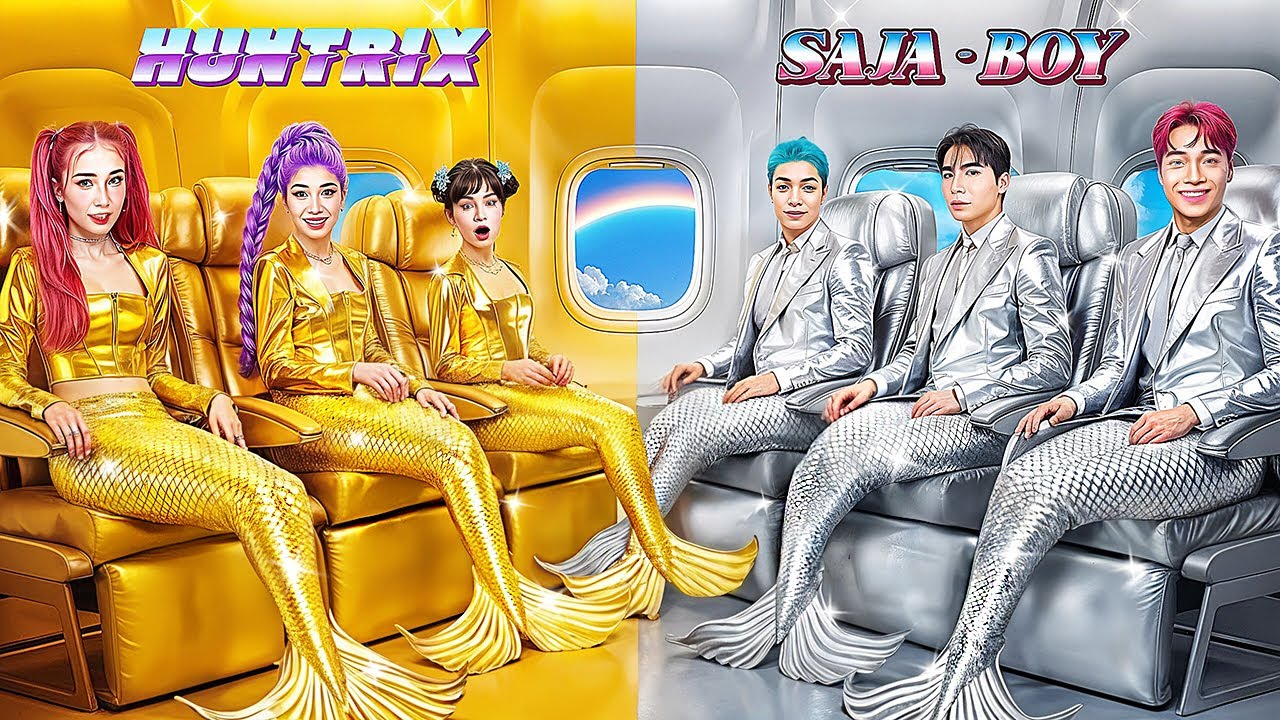 Gold Huntrix vs Silver Saja Boys Glow Up Into Mermaid! KPop Demon ...