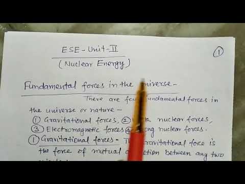 ESE-Unit-II Fundamental Forces in the Universe - YouTube