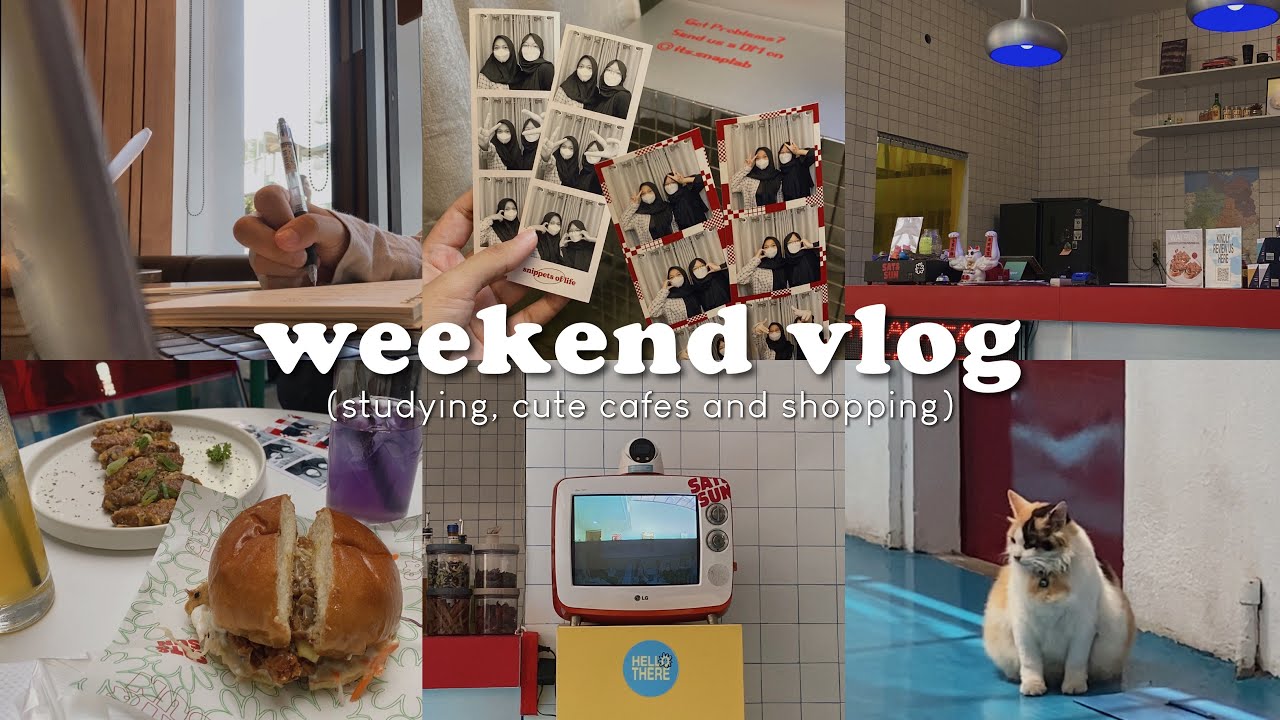 weekend vlog : cute cafes, studying & shopping! 🐣📝 - YouTube