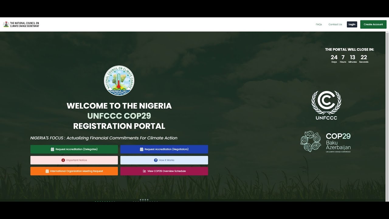 Nigeria UNFCCC COP29 Registration Portal Explainer Video - YouTube