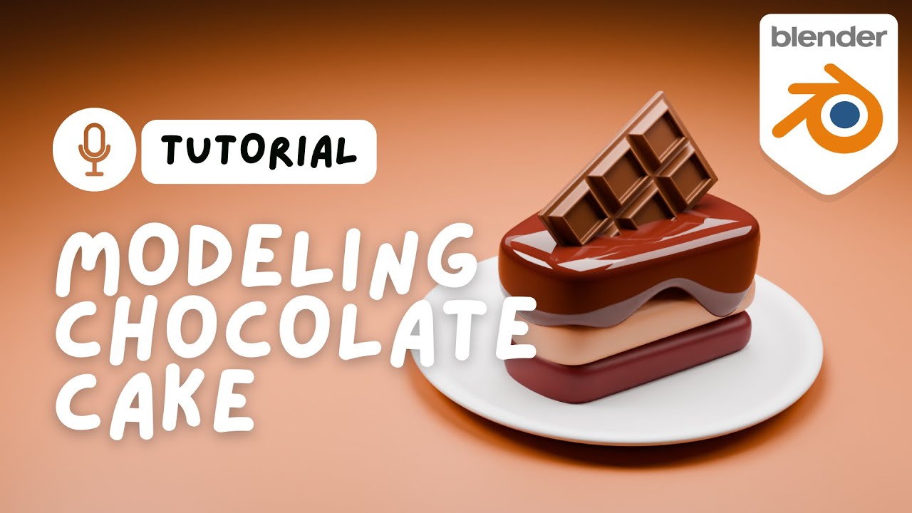 How to make 3D Chocolate Cake in Blender | Blender Tutorial - YouTube