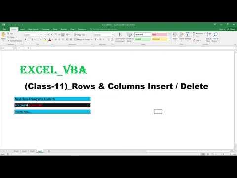 Excel VBA | Row and Collumn Insert or Delete | Most Easy Way To Do - YouTube