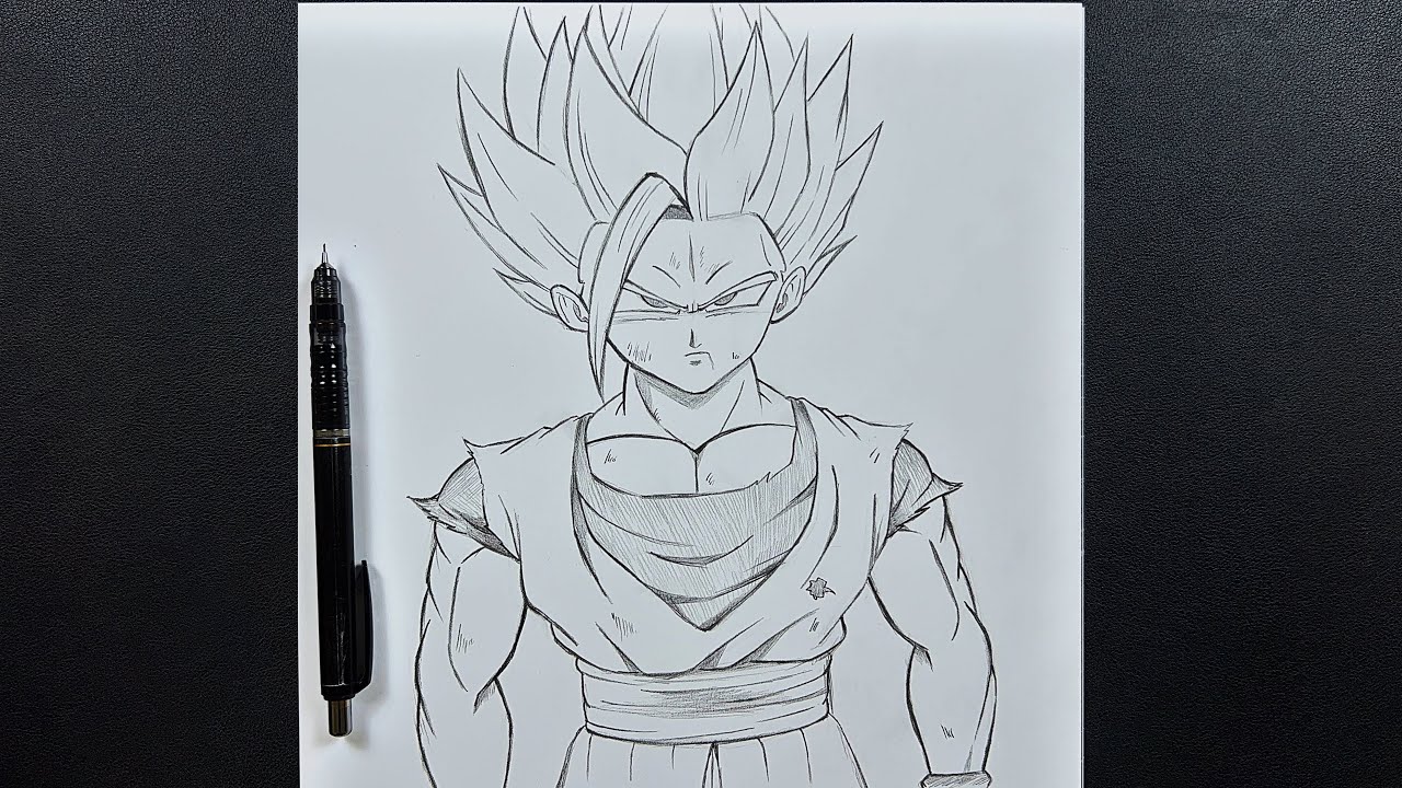 Anime drawing | how to draw teen gohan ( full body ) step-by-step - YouTube