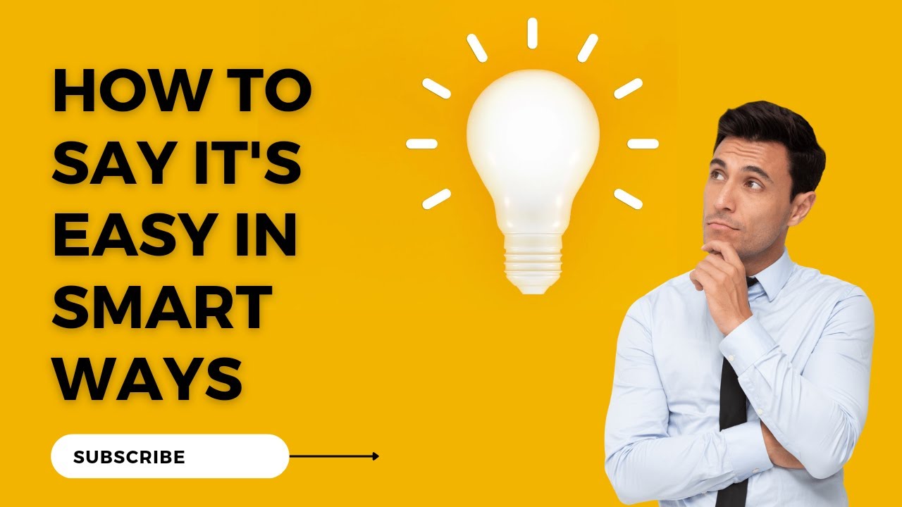 How to say it's easy in smart ways - YouTube
