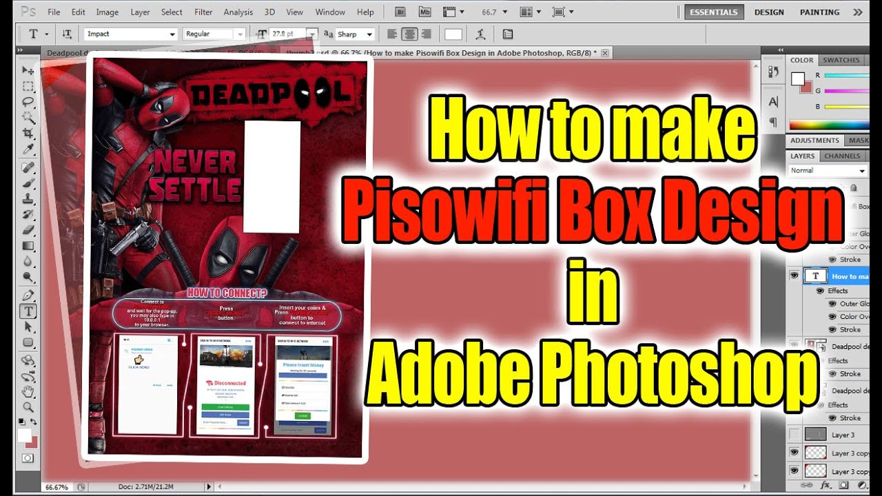 How to make Pisowifi Box Design in Adobe Photoshop - YouTube