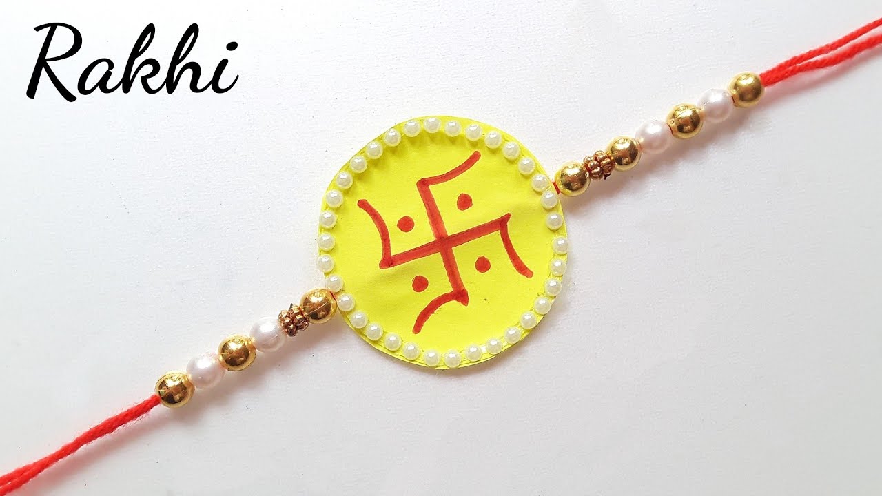 DIY Beautiful Rakhi 😍 ️ // How to make rakhi // Swastik Rakhi Making ...