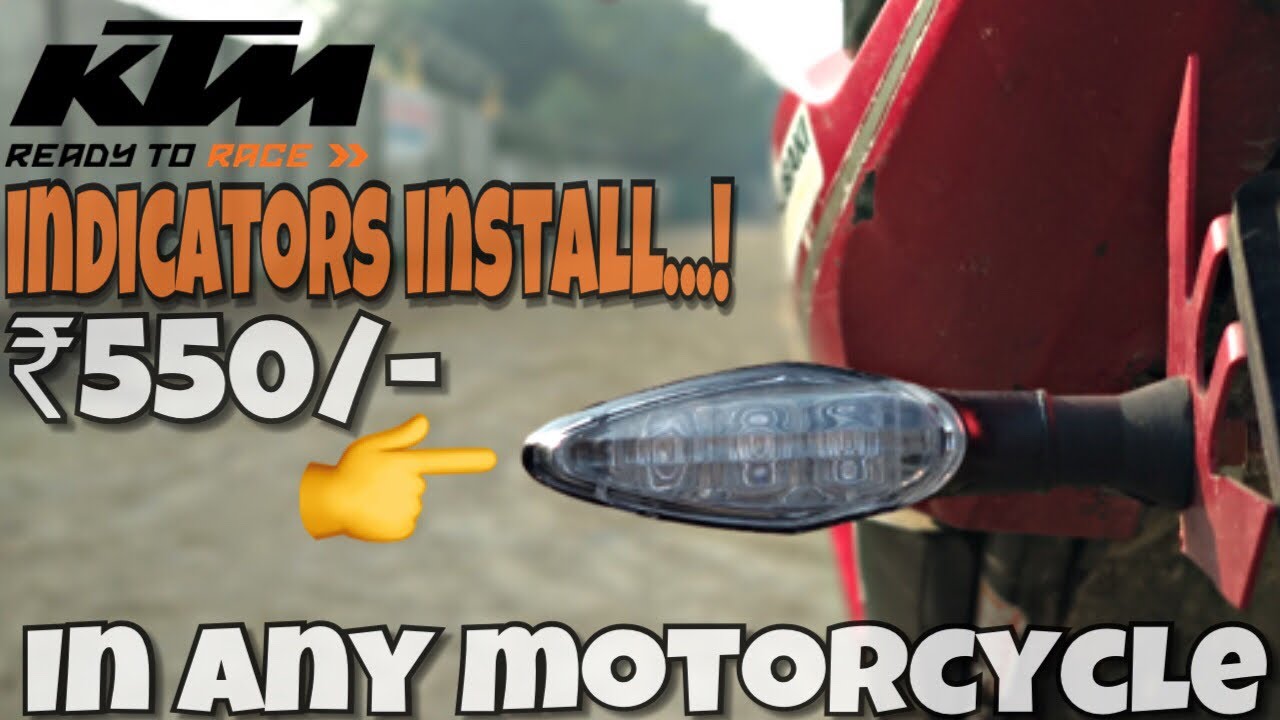Install ktm indicators in any motorcycle || review || techno khan ...