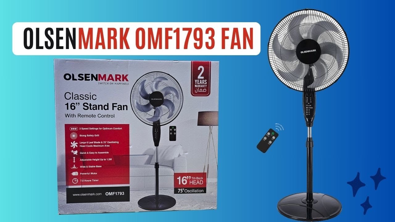 OLSENMARK OMF1793 Classic 16" Stand Fan - Review #olsenmark - YouTube