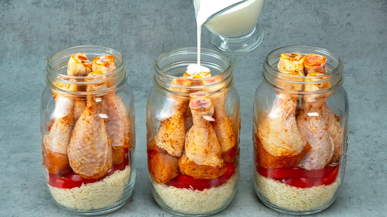 No dirty dishes! Chicken thighs in a jar and dinner is ready - YouTube
