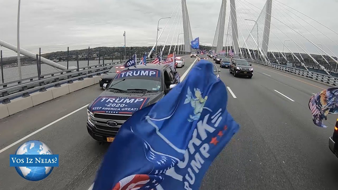 Leading a Trump Train POV - Mega MAGA NYC Drag - Donald J. Trump Car ...