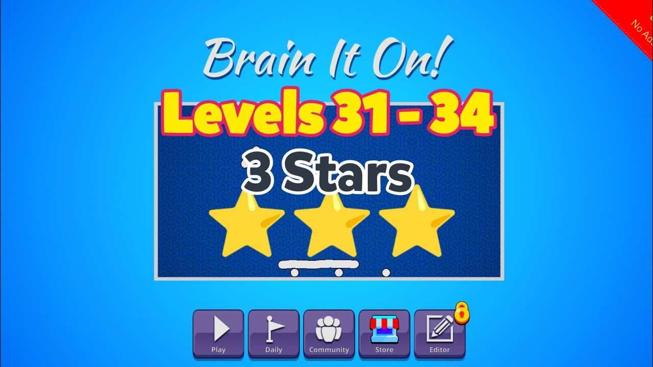 Brain it on! Physics Puzzles || Levels 31 - 34 - 3 Stars - YouTube