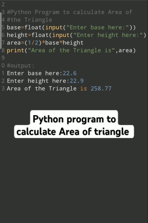 Python Program To Calculate Area Of Triangle Pythonprograms 7749