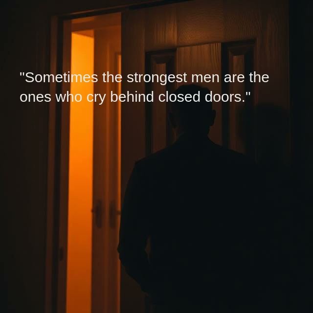 "Sometimes the strongest men are the ones who cry behind closed doors ...
