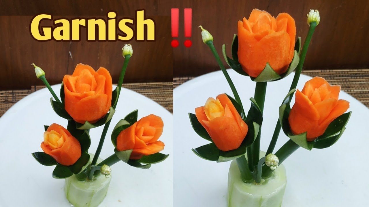 GARNISH MAWAR DARI WORTEL‼️HIASAN TUMPENG// HOW TO MAKE CARROT FLOWER ...