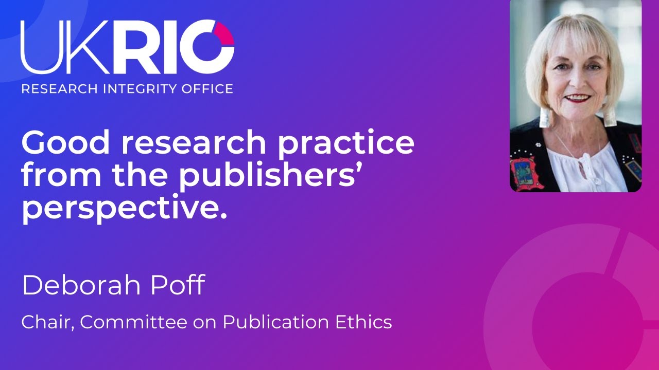 Good Research Practice from the Publishers’ Perspective - YouTube