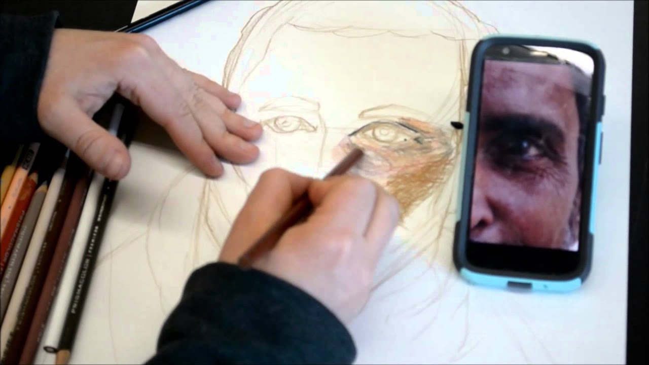 Drawing 1: How to color human skin for the cheeks, forehead, and chin ...