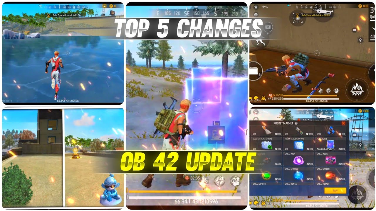 TOP 5 CHANGES FREE FIRE OB 42 UPDATE | FREE FIRE INDIA OB 42 UPDATE ...