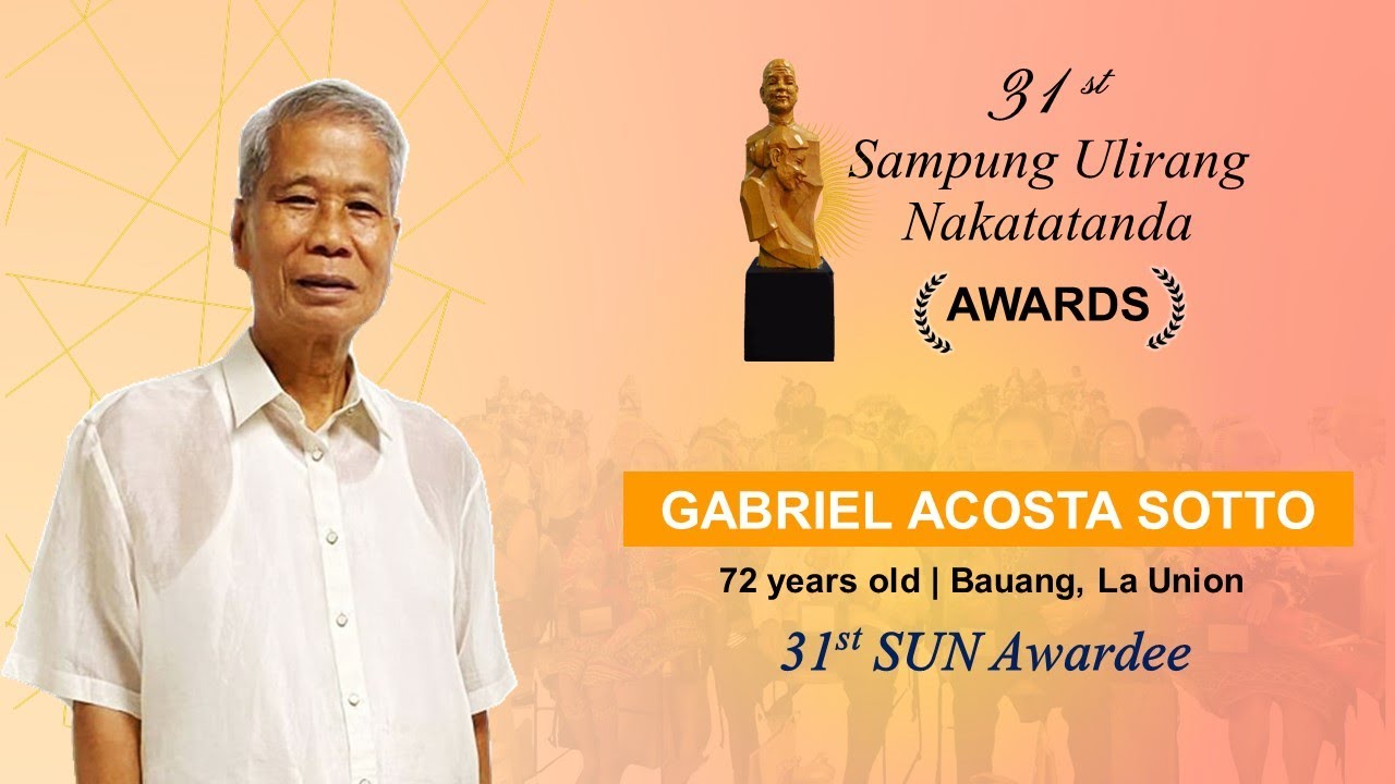 31st SUN Awardee Gabriel A. Sotto - YouTube