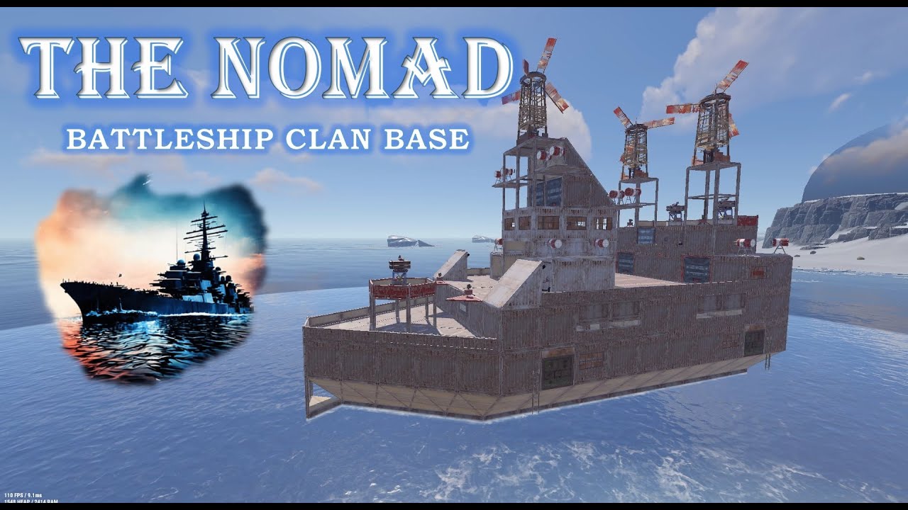 The NOMAD battleship clan base in #rust / КОЧІВНИК база у вигляді ...