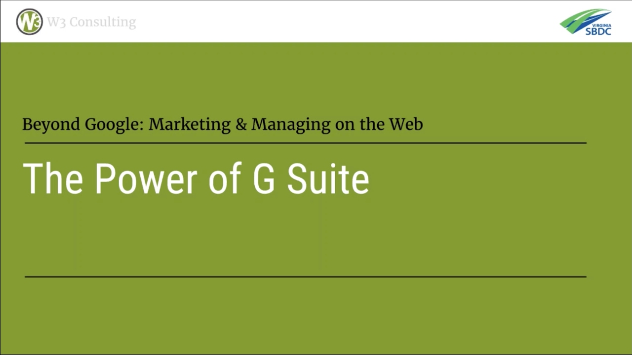 The Power of G Suite: Google’s Software Suite for Small Business | Web ...