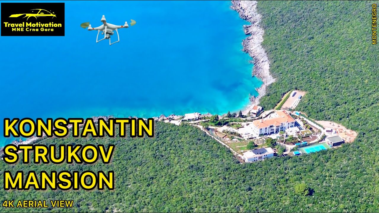 Vila Konstantina Strukova sakrivena na Luštici Snimak Dronom - Konstantin Strukov Mansion ...