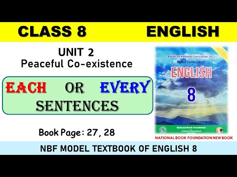 Class 8 English Unit 2 exercise Every or Each Sentences | Use of Every ...