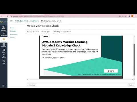 AWS Academy Machine Learning - Module 2 knowledge Check - YouTube