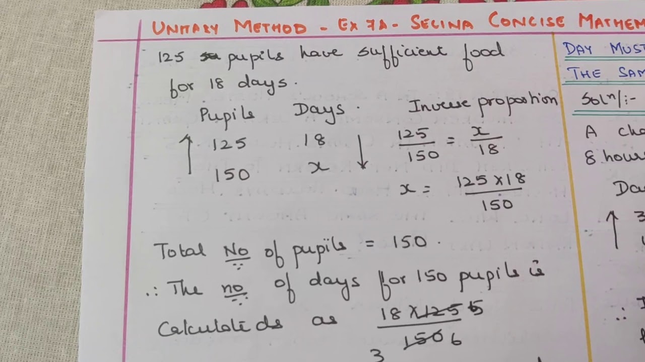 Unitary Method Ex 7A Question 12 to 19 Class 7 Selina Concise ...