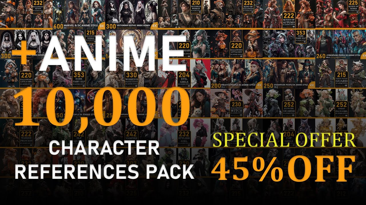 +10,000 Anime Character References Pack (4K Resolution) - YouTube
