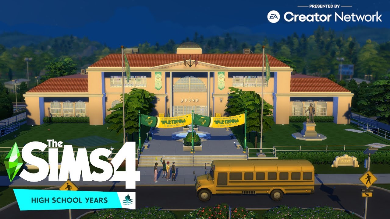 I built a HIGH SCHOOL in The Sims 4 using all the expansion packs!!! 📣 ...