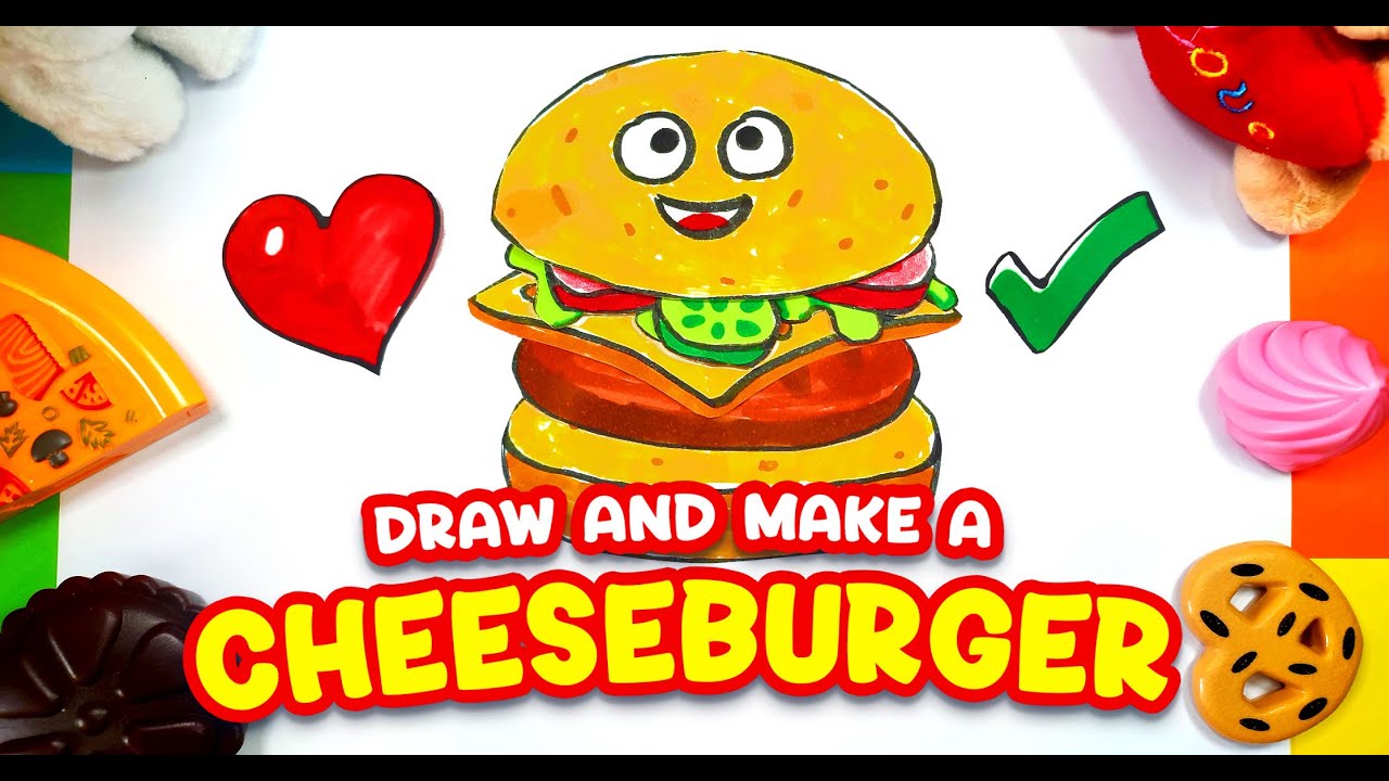 How To Draw Cute Food Burger-Best Ever - YouTube