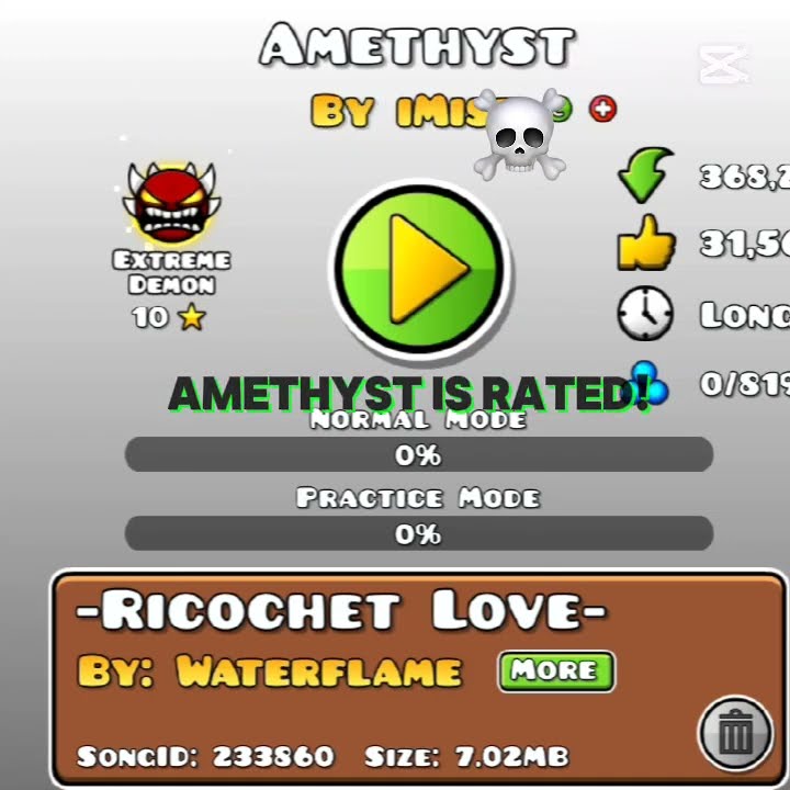 Amethyst is rated! #geometrydash - YouTube