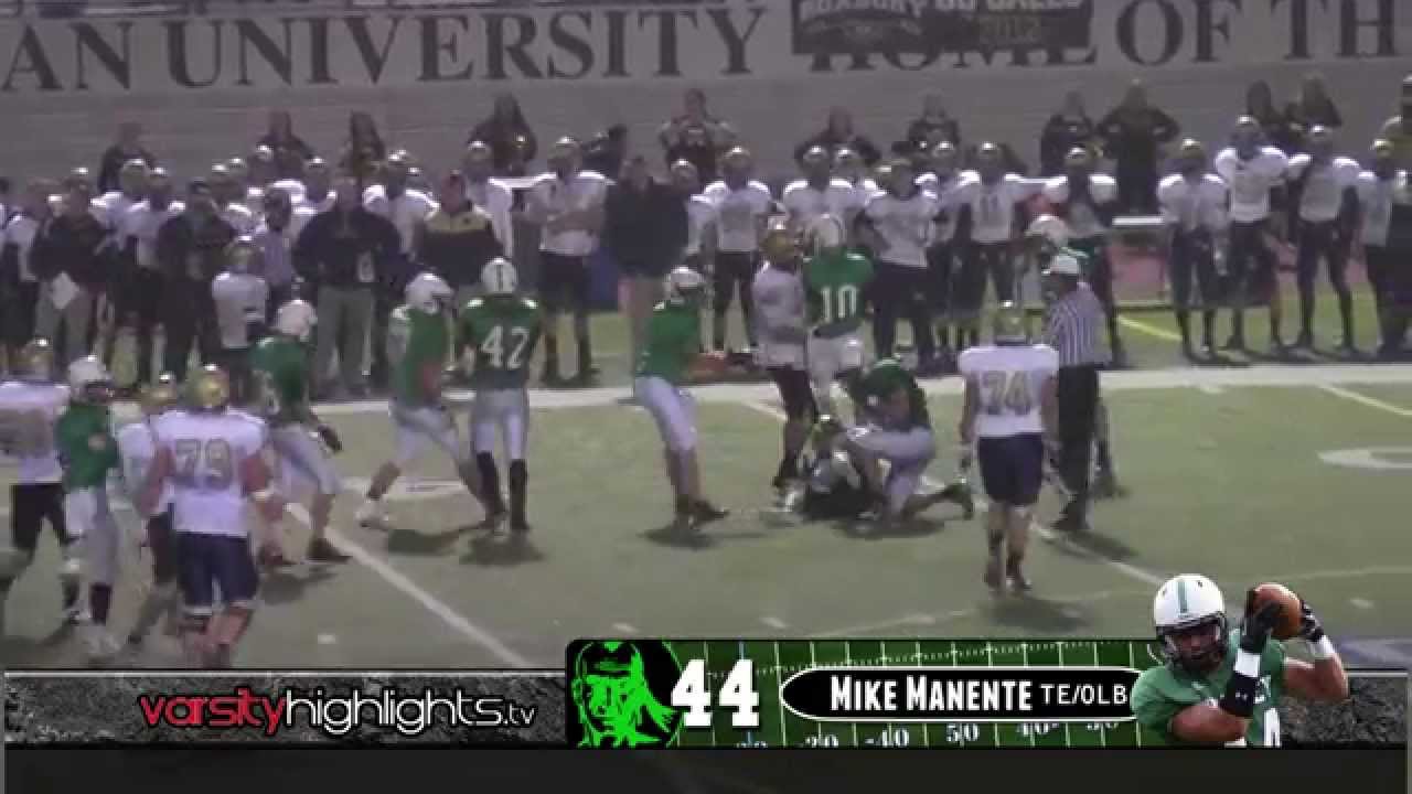 Mike Manente 2012 Senior Football Highlights - YouTube