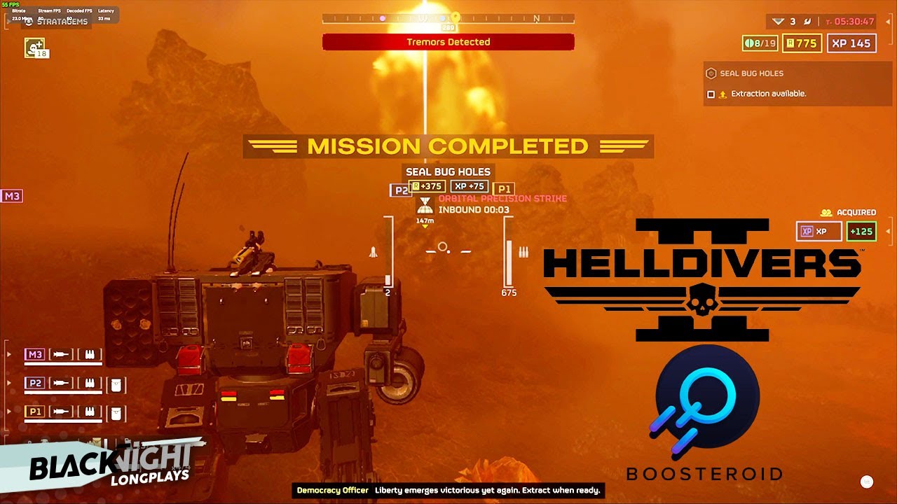 HELLDIVERS 2 Raw BOOSTEROID Gameplay with EXO-45 Exosuit Mech - YouTube