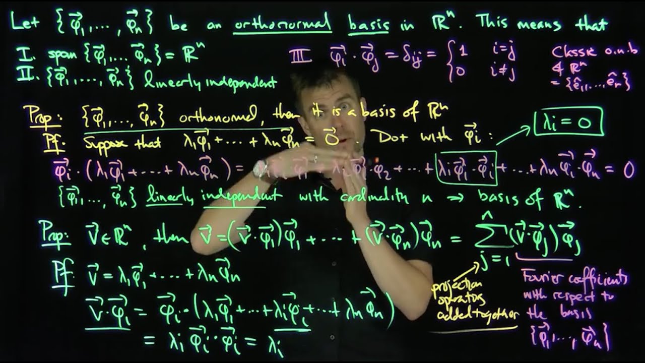 Orthonormal Bases and Fourier Representations in Euclidean Space - YouTube
