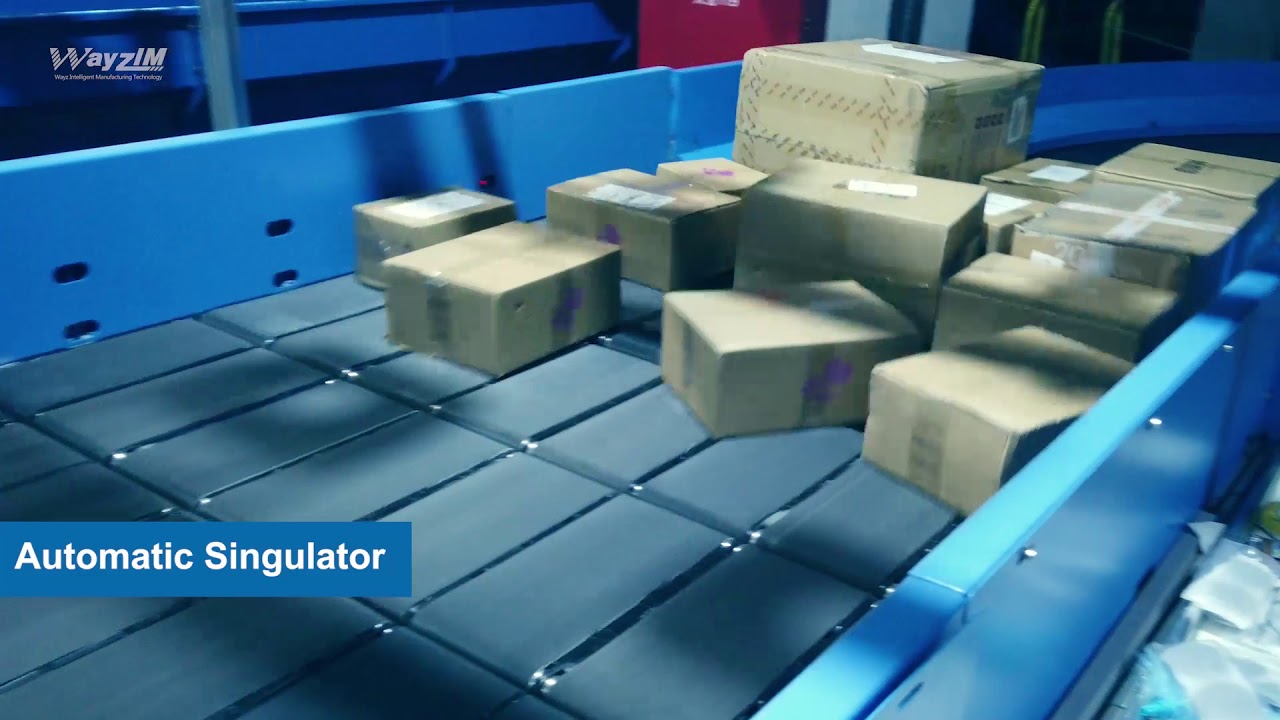 单件分离 Wayzim Sorting solution with Parcel singulator - YouTube