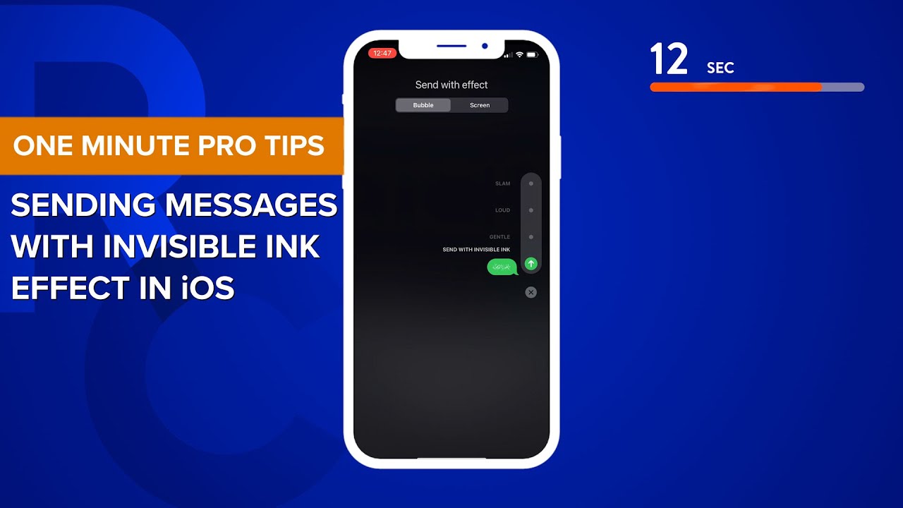 One Minute Pro Tips | Sending Messages with Invisible Ink Effect in iOS ...