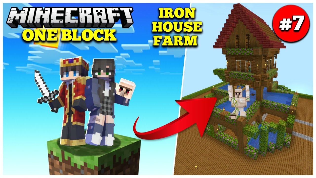 I MADE IRON FARM IN ONE BLOCK FOR SHOTULA | MINECRAFT ONE BLOCK SERIES ...