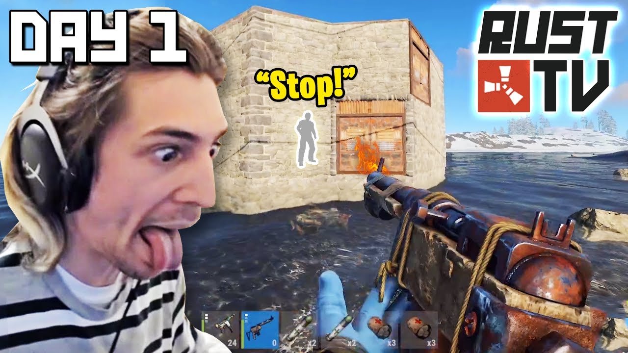 xQc Causes CHAOS After Doing His First Raid in OTV Rust Server! (DAY 1 ...