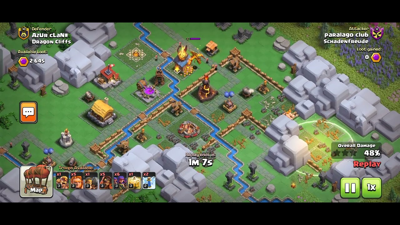 How to 3 star a Level 1 Dragon Cliffs (Default layout) in 2 attacks ...