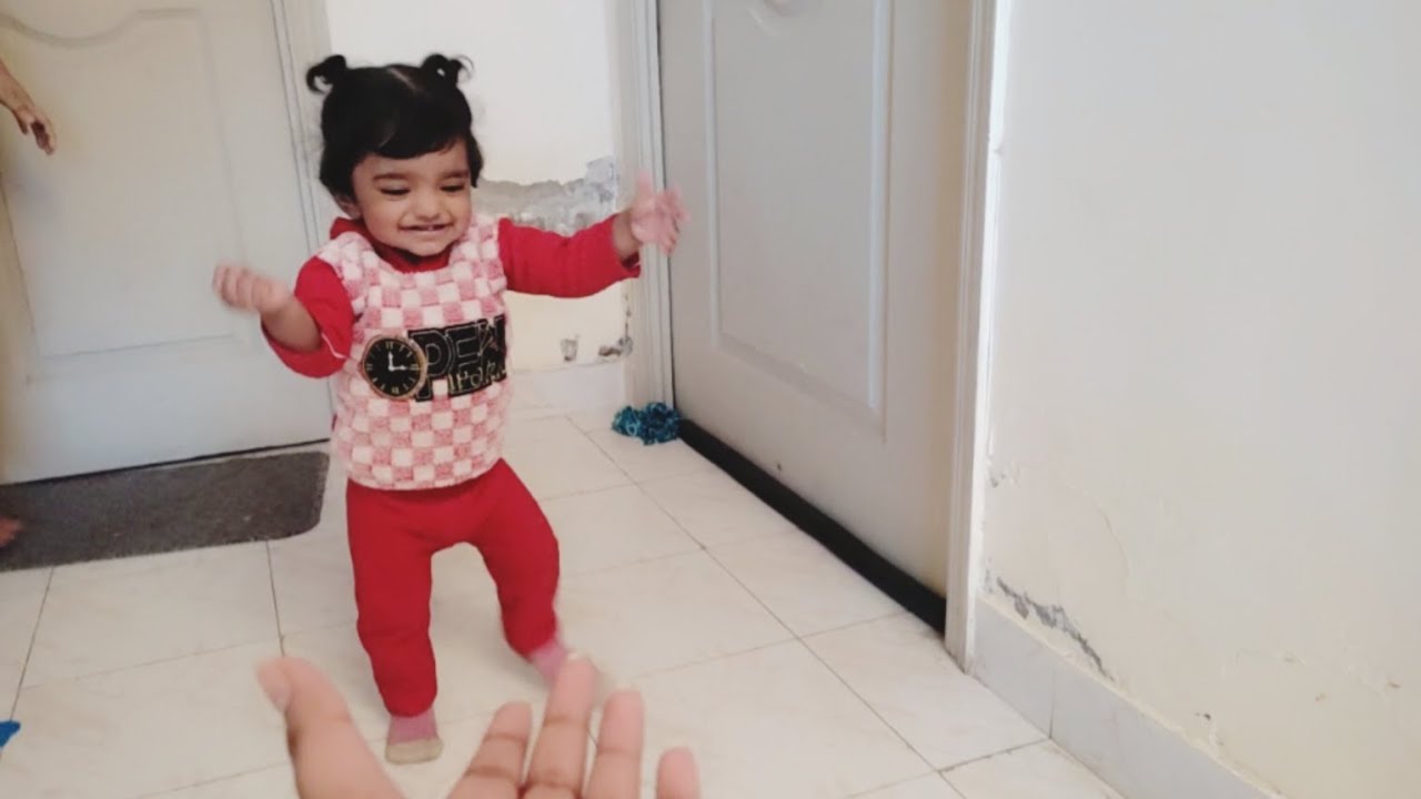 cute baby walking for the first time//beautiful baby girl walking Frist ...