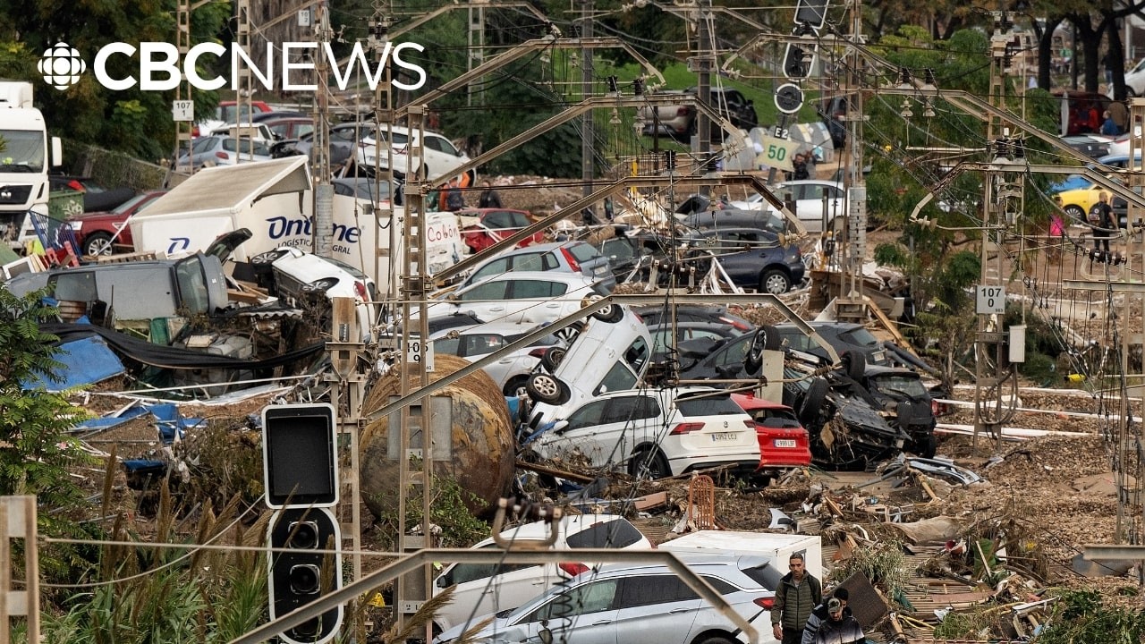 Flood damage looks like 'sheer carnage,' says Canadian in Spain - YouTube